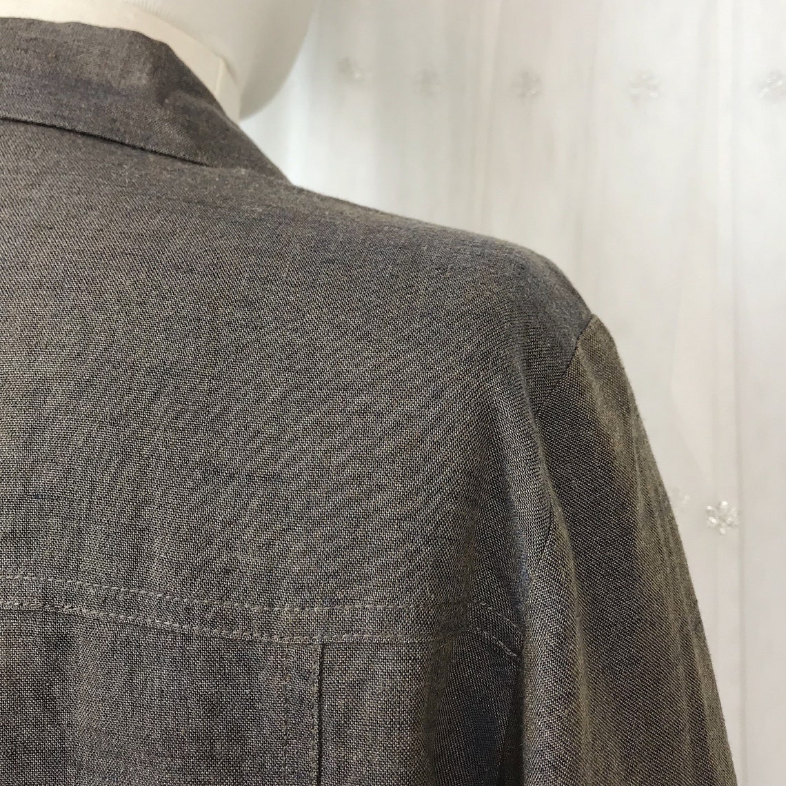 Vintage Linen Short Light Jacket Daniel Boudon Formes Paris Boho Bomber ...