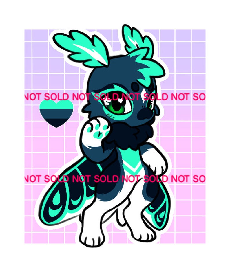 Moth Fursona Adoptable Chibi OC Reference - Etsy