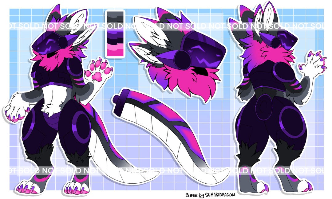 Protogen Reference Fursona Adopt - Full Reference (ref Sheet) - Etsy