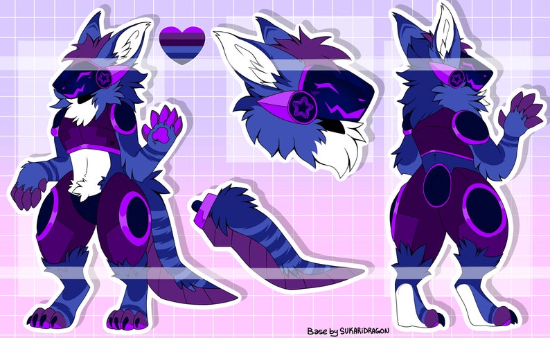 Protogen Reference Fursona Adopt Full Reference ref Sheet & Head Shot ...
