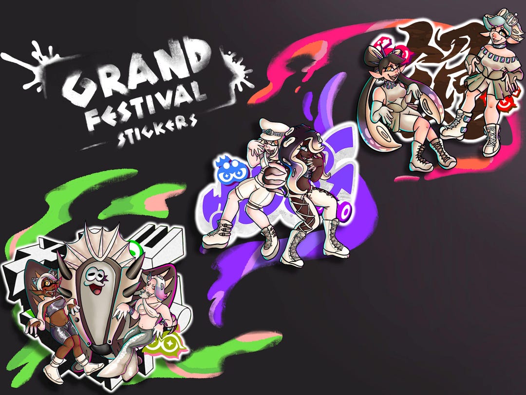 Splatoon 3 - Grand Festival Stickers - Past Vs Present Vs Future - Etsy