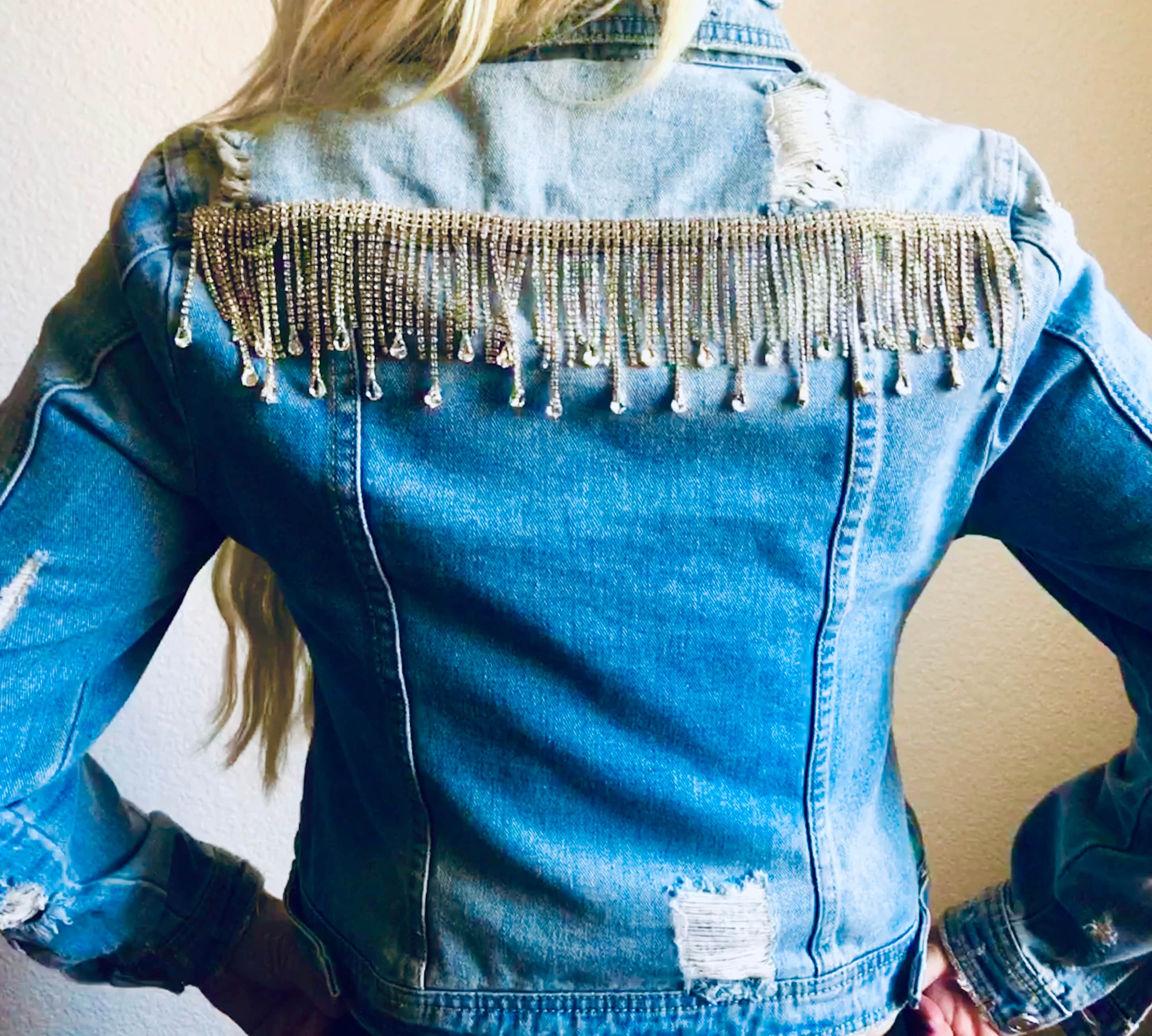 Crystal Embellished Jean Jacket - Etsy