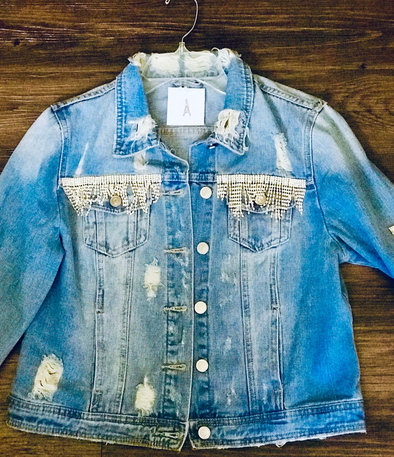 Crystal Embellished Jean Jacket - Etsy