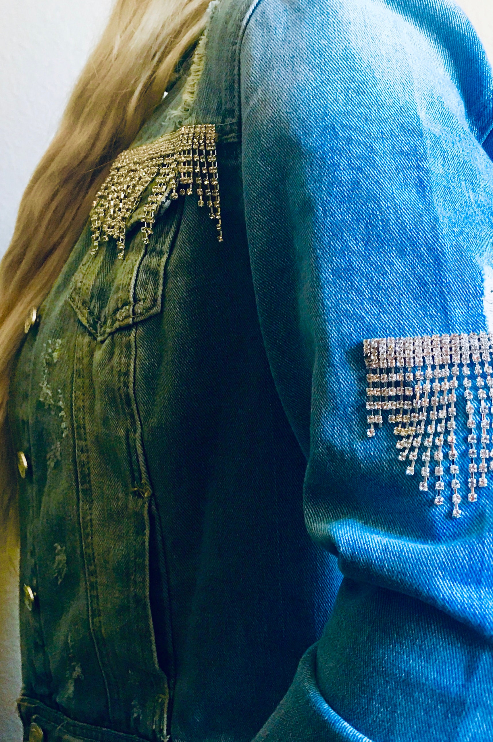 Crystal Embellished Jean Jacket - Etsy