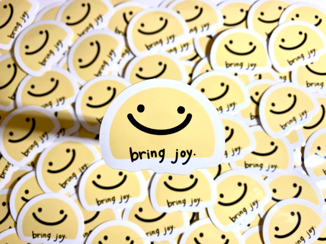 Bring Joy Smiley Sticker Smiley Face Vinyl Sticker Custom - Etsy