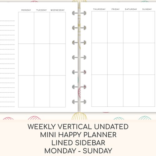 Vertical Weekly Planner Happy Planner Mini Undated Weekly - Etsy