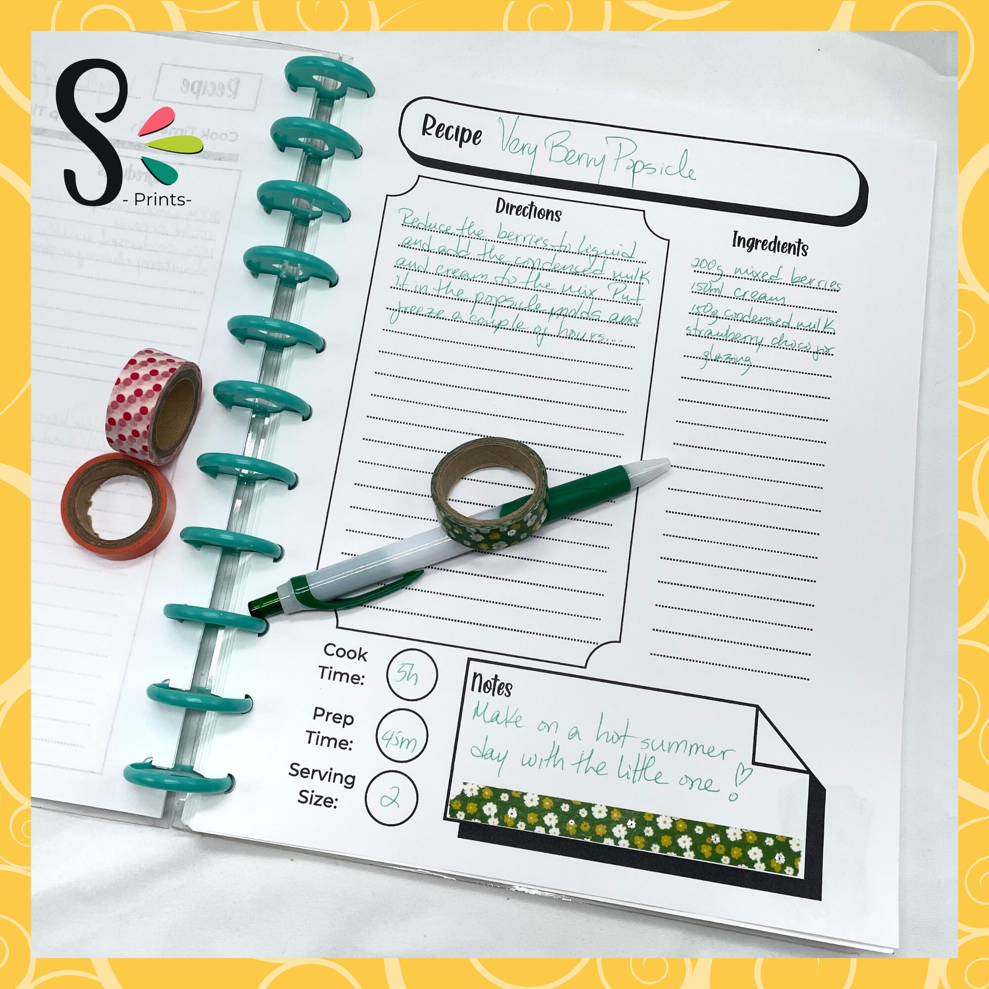 Recipe Book Printable Inserts for BIG Happy Planner, Instant Download ...