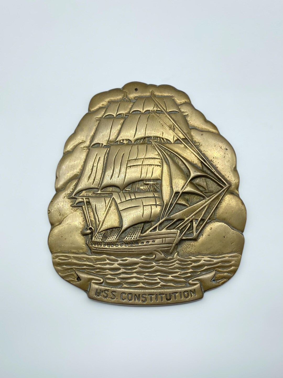 Vintage U.S.S Constitution Solid Brass Plaque | Memorabilia | Vintage ...