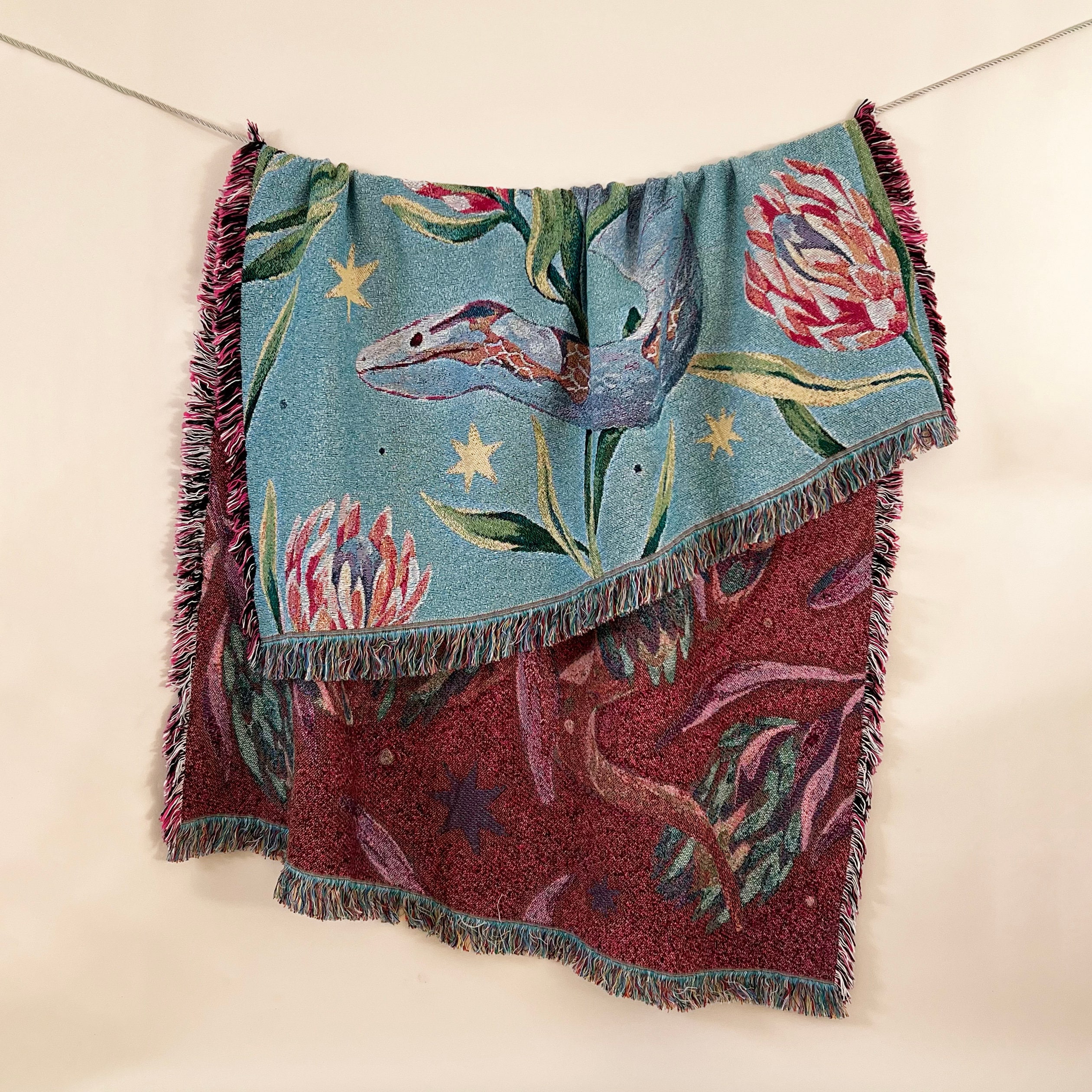 Snake Throw 72"x54" | Picnic Blanket, Wall Art Tapestry, Woven Throw - Etsy