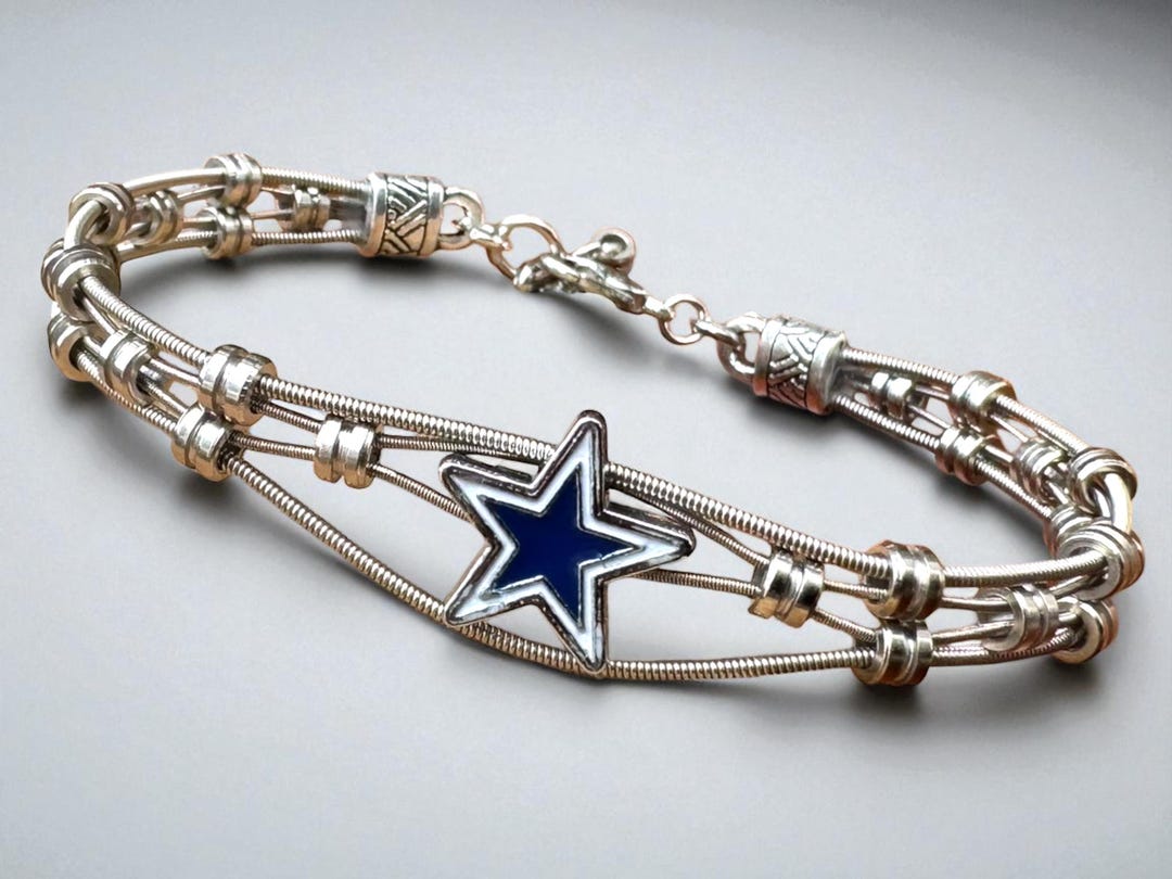 Dallas Cowboys - Guitar String Bracelet * 7.25” * Handcrafted From ...