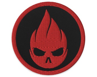 Flaming Skull Patch 263 2 Inch Diameter Embroidered Patch - Etsy