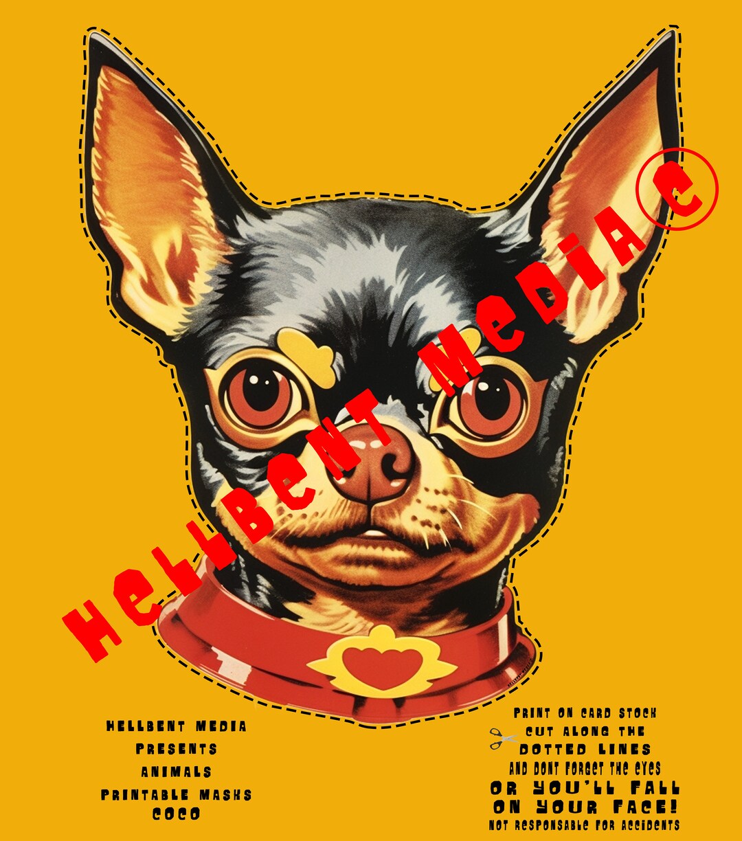 Printable Animal Mask Coco Chihuahua Mask / Décor - Etsy