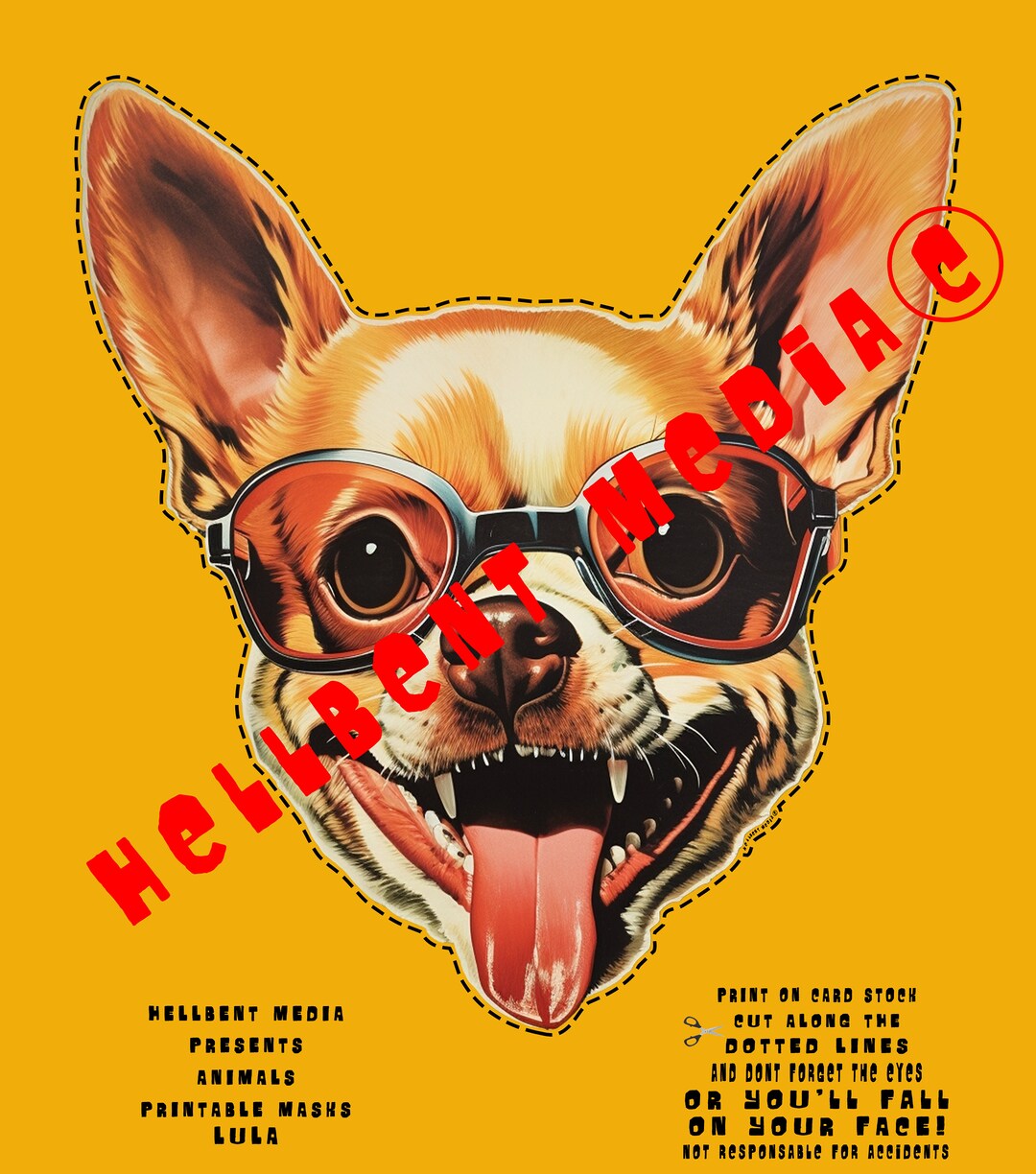Printable Animal Masks Lula Chihuahua Mask / Décor - Etsy