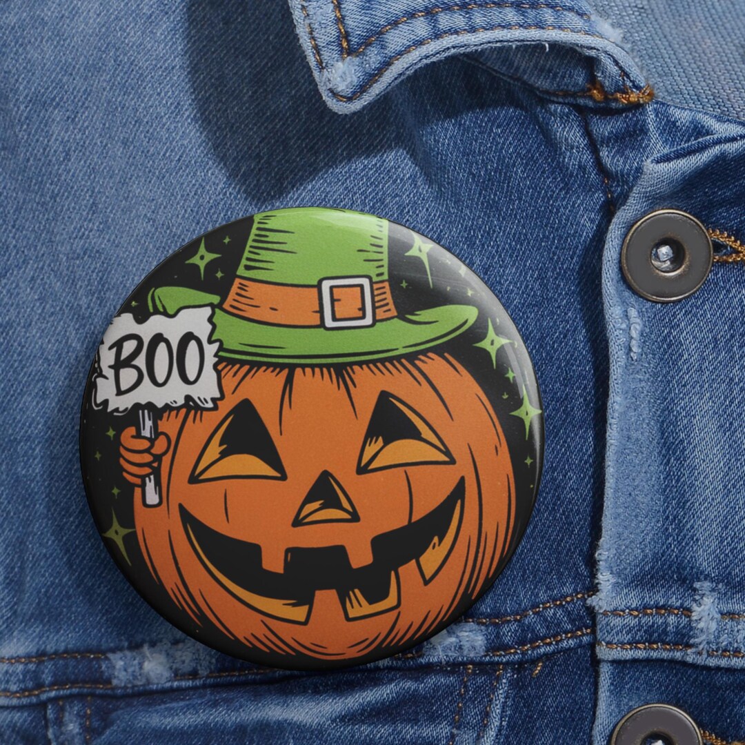 Halloween Pumpkin Boo Button - Etsy