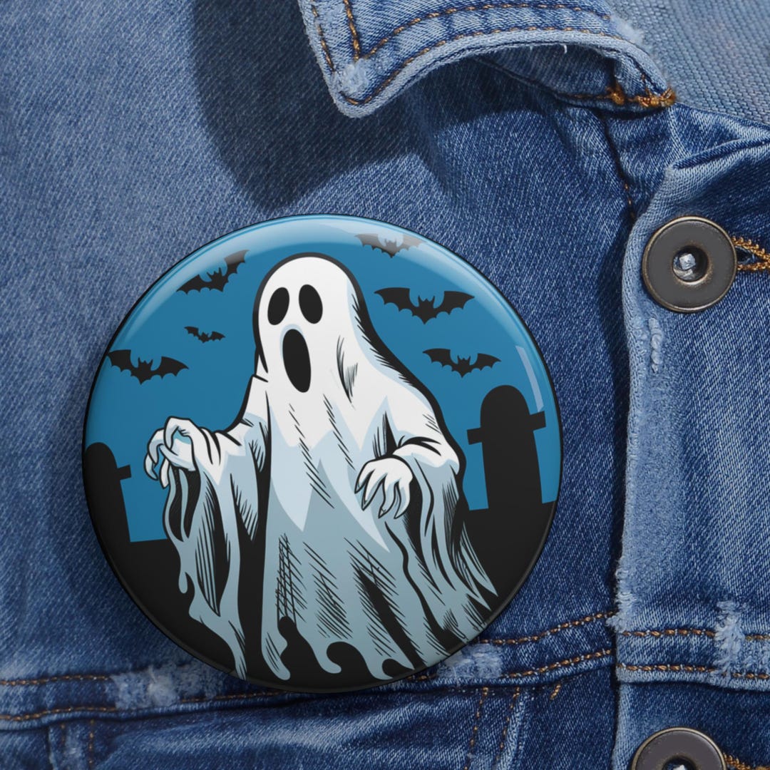 Halloween Graveyard Ghost Button #1 - Etsy
