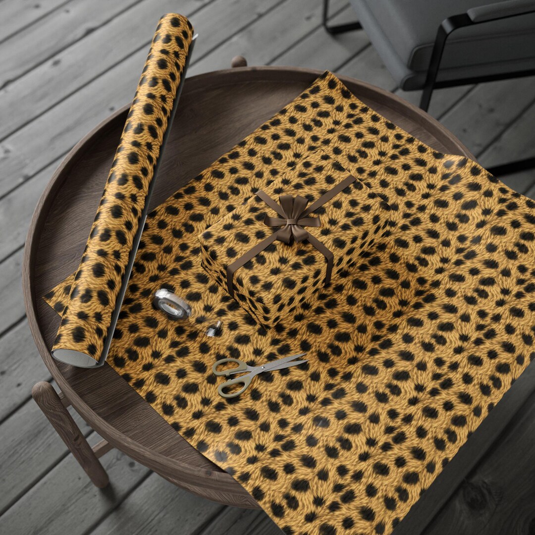 Cheetah Wrapping Paper for Christmas, Birthdays, Baby Showers, Gift ...
