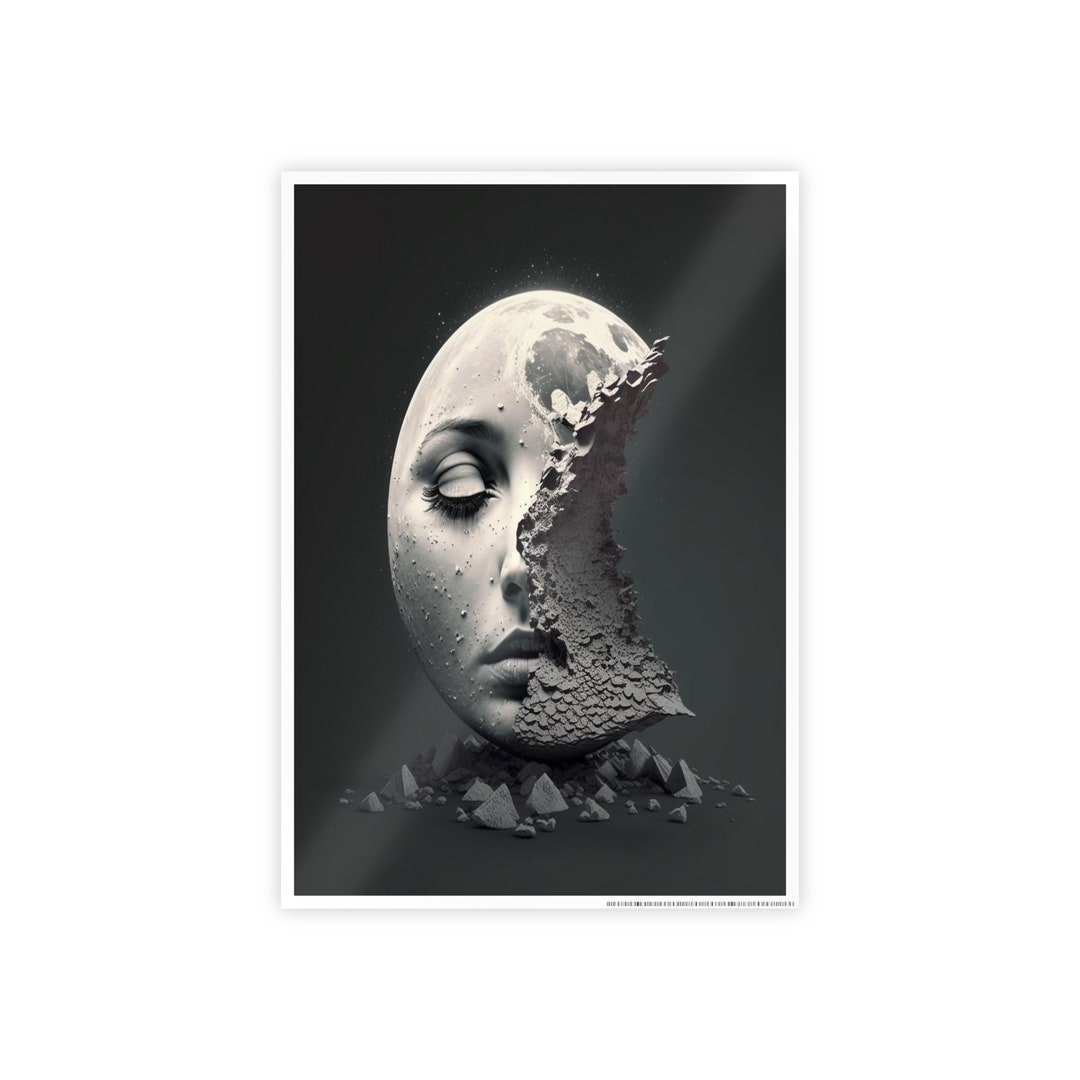 Moon Face #1 Glossy Posters - Etsy