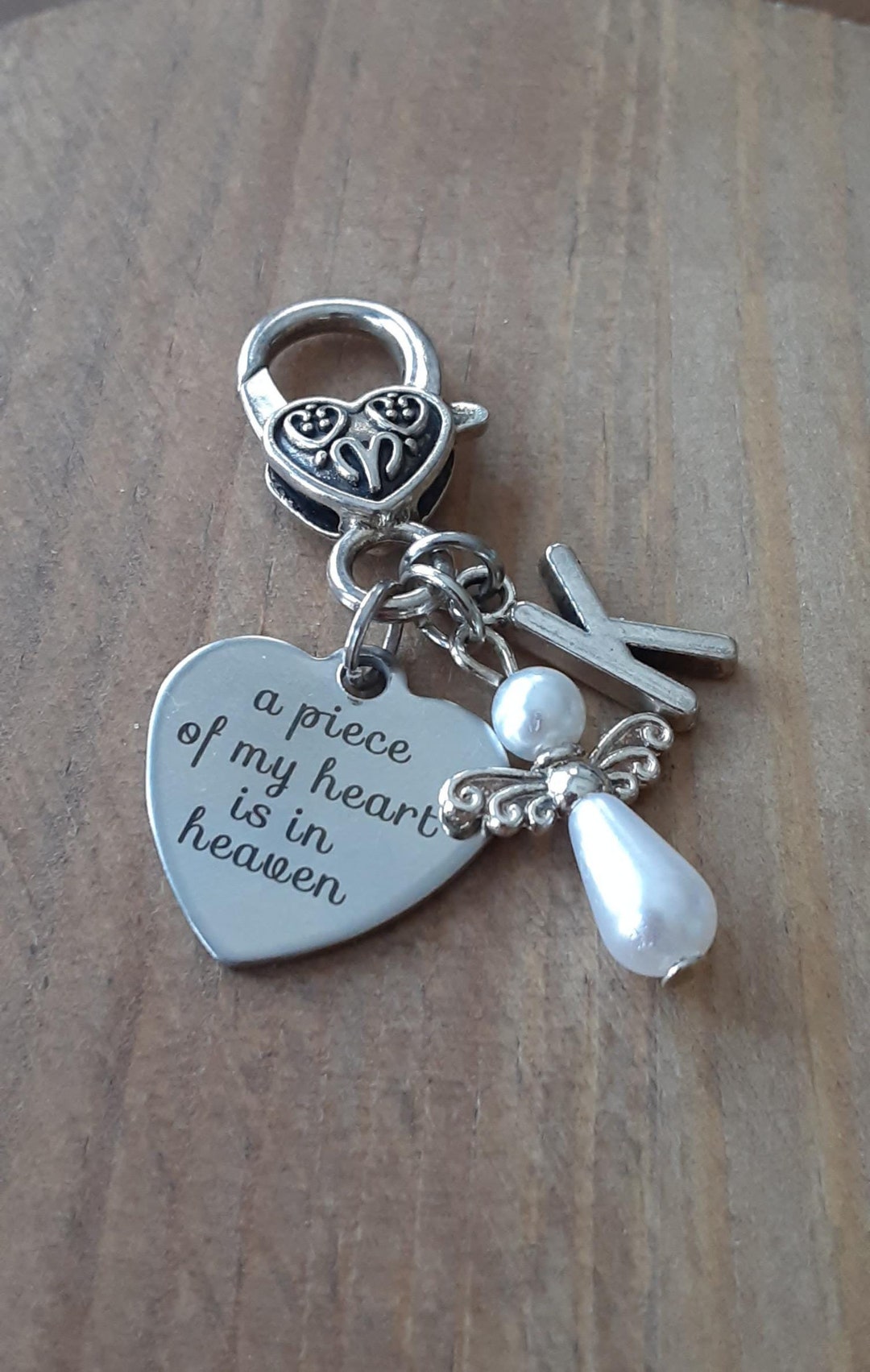 Personalized Memorial Charm/a Piece of My Heart is in Heaven/pet ...