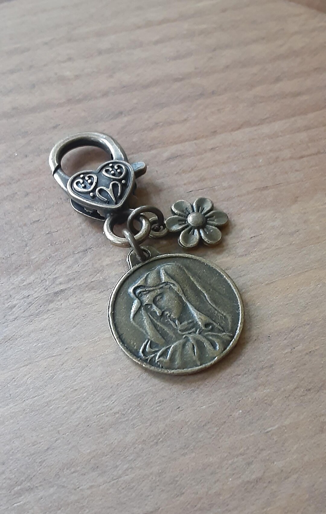 Virgin Mary Zipper Charm/marian Devotional/blessed Mother/catholic ...