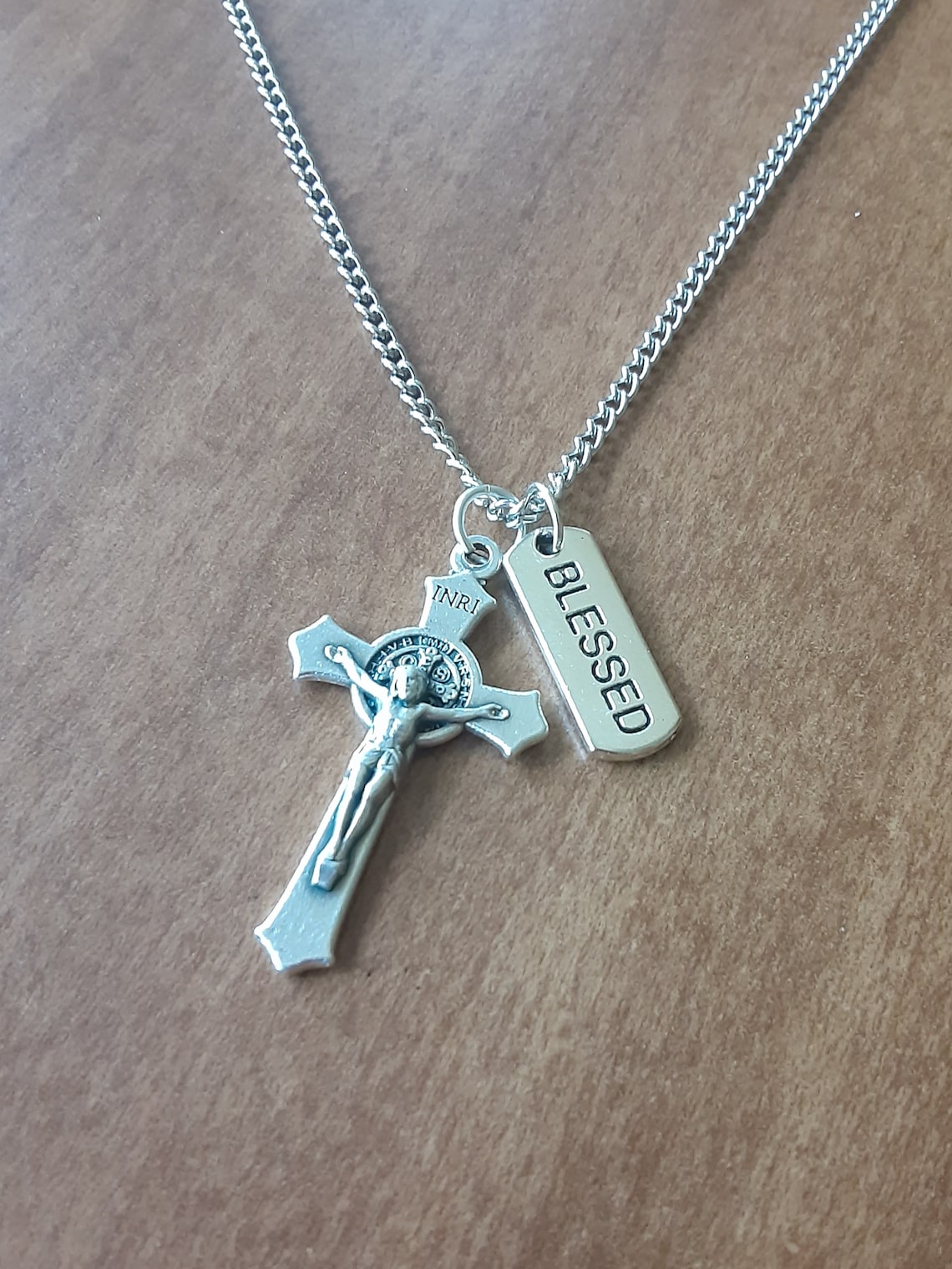 Men's Crucifix/Religious Jewelry for Men/Blessed/Faith | Etsy