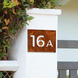 Metal House Sign Metal. House Number Rusted Metal. Corten Steel Sign ...