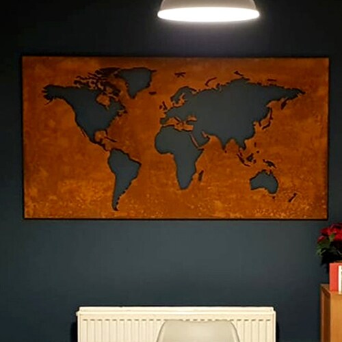 Large Magnetic Metal World Map. Custom Size World Map. Wall | Etsy