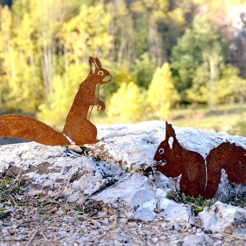 Metal Squirrels Silhouette. Corten Garden Decor. Yard Metal - Etsy