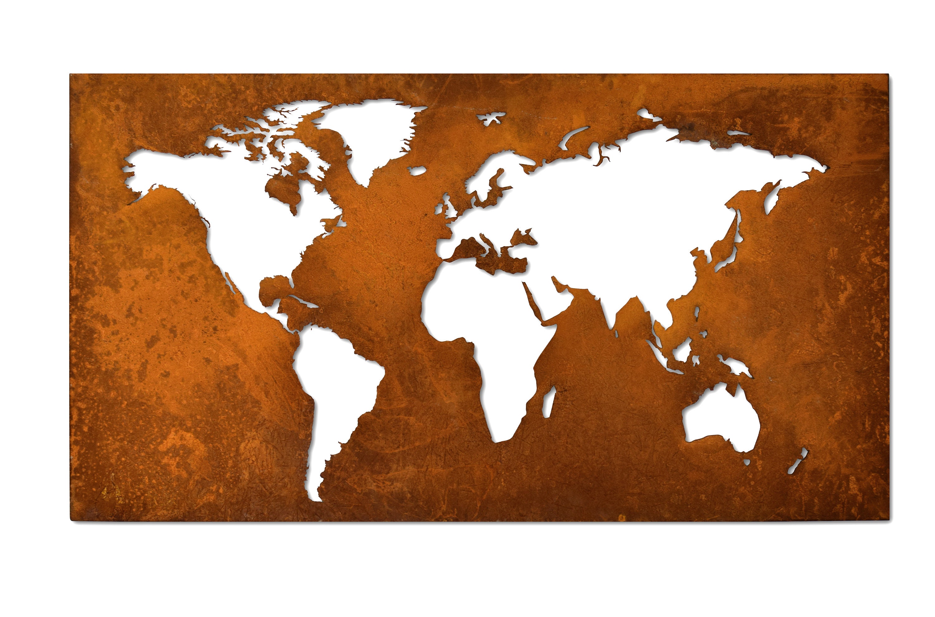 Metal World Map. 200x106cm Corten Steel. Large Metal Wall - Etsy