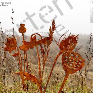 Rusty Flower Bouquet, Garden Art Wildflowers, Rusty Metal Plant Stakes ...