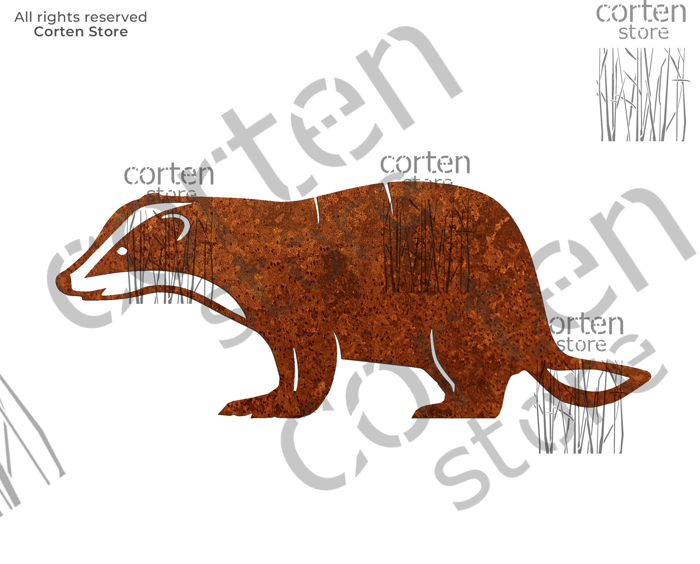 Rusty Metal Badger - Corten Garden Art. Metal Decoration for Garden ...