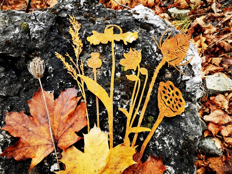 Rusty Flower Bouquet Garden Art Wildflowers Rusty Metal - Etsy