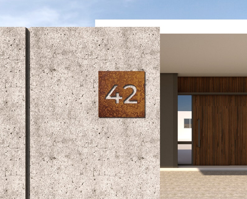 Metal House Sign Custom. Square Sign Corten. House Number - Etsy