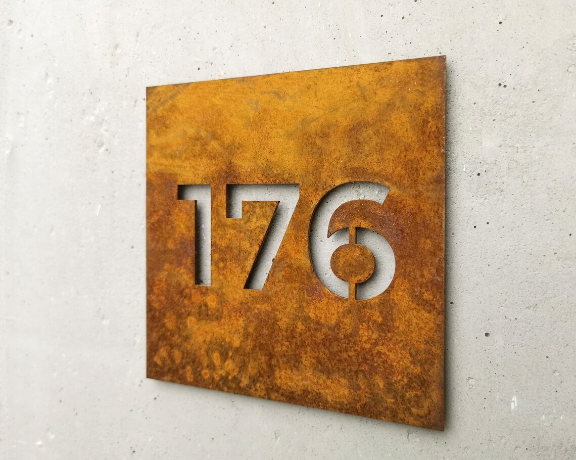 Custom Corten House Sign Logo Corten Custom House Address - Etsy Canada