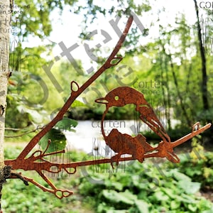 Metal Rusty Bird. Rusted Bird on a Branch. Garden Rusty Art. Corten ...