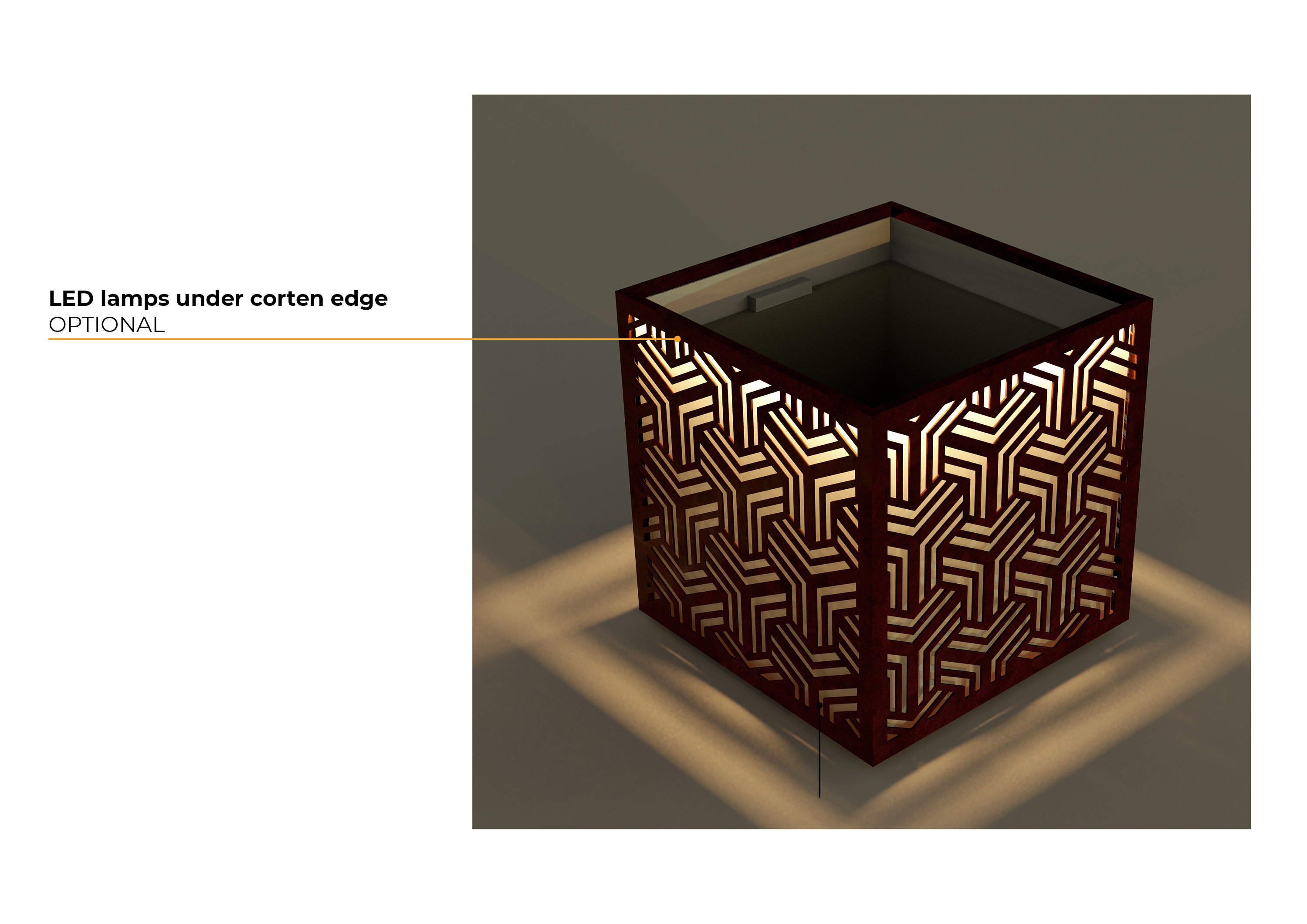 Flower Pot NATURE. Cube Shape Adjusted Size. Corten Steel. | Etsy