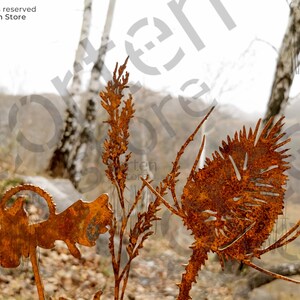 Rusty Flower Bouquet, Garden Art Wildflowers, Rusty Metal Plant Stakes ...