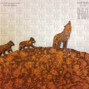 Wall Art Industrial. Loft Design Wall Decor. Wolves Wall Art. Corten ...