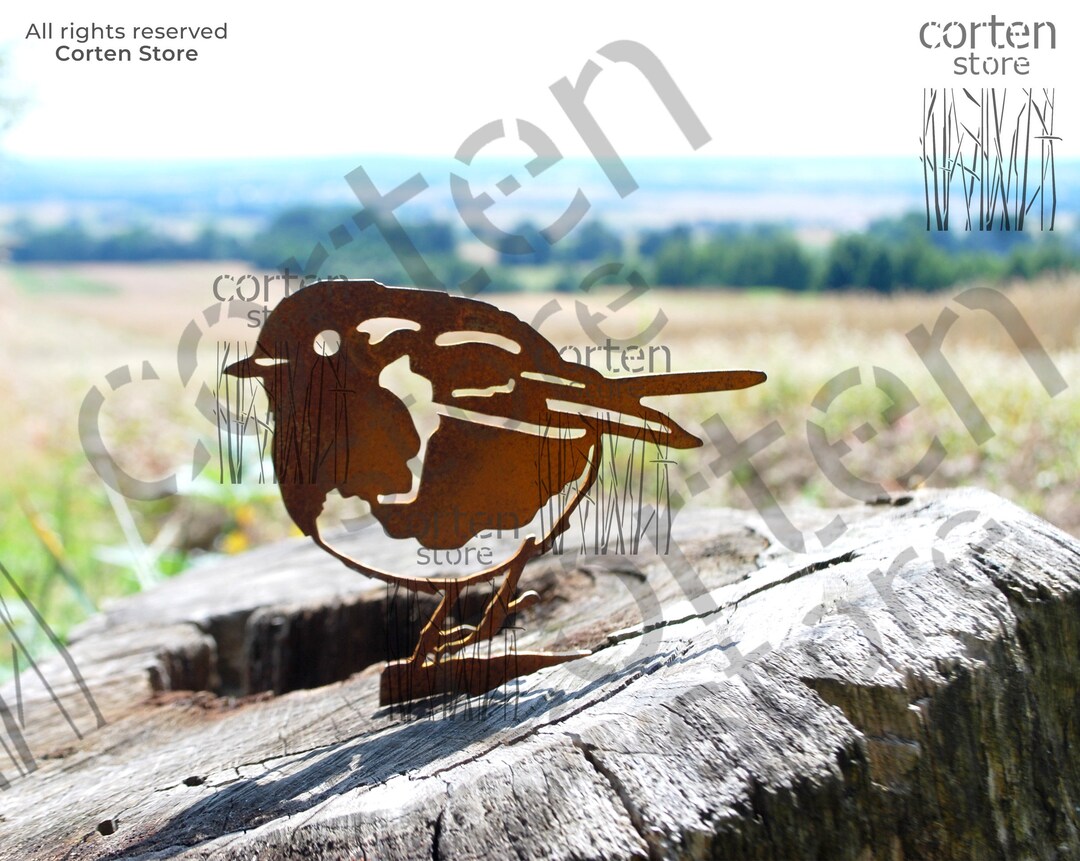 Corten Steel Robin Bird Garden Decoration, Metal Silhouette Art - Etsy