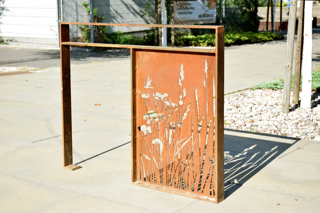 Corten Bicycle Stand. NATURE VELO. Rusty Steel. Steel Bicycle Rack With ...