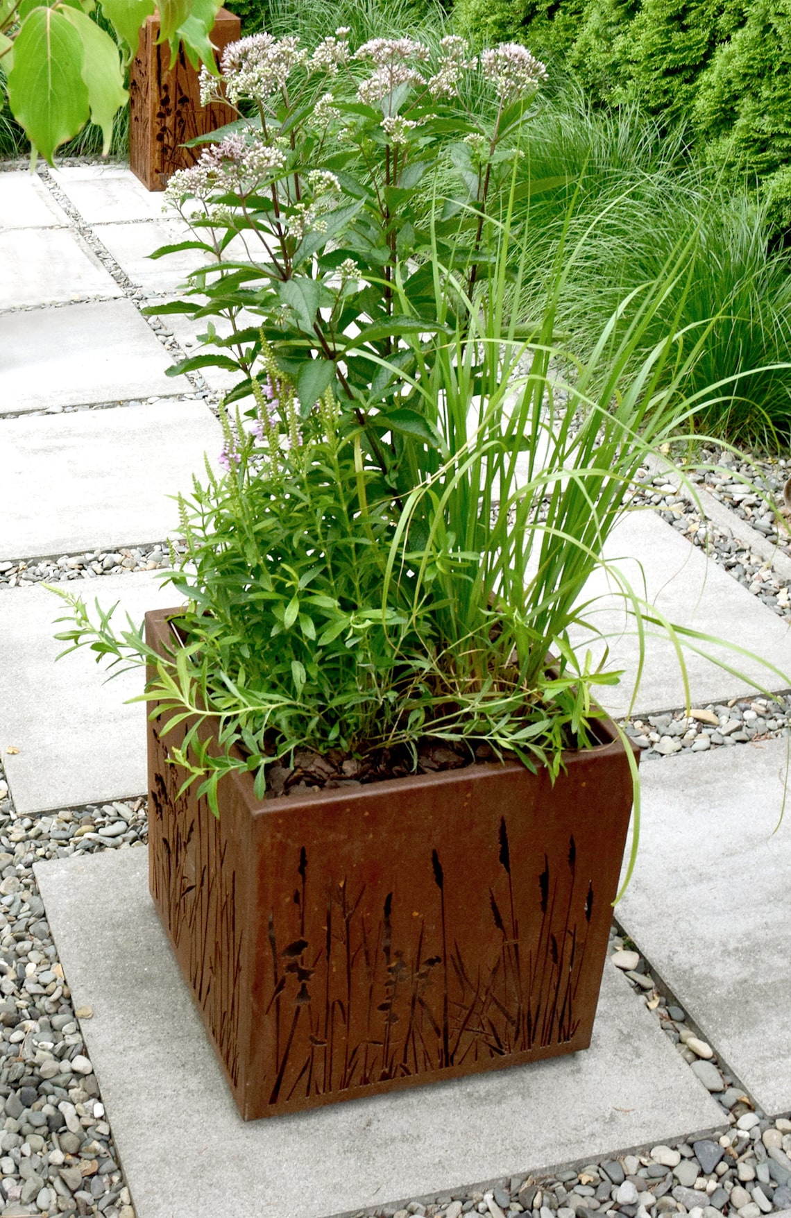 Handmade Steel Planter. Modern Corten Flower Pot. Custom Size | Etsy