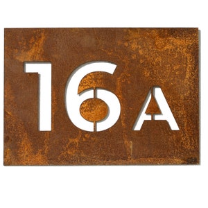 Corten House Sign Metal. Rusted Metal House Number. Corten Sign ...