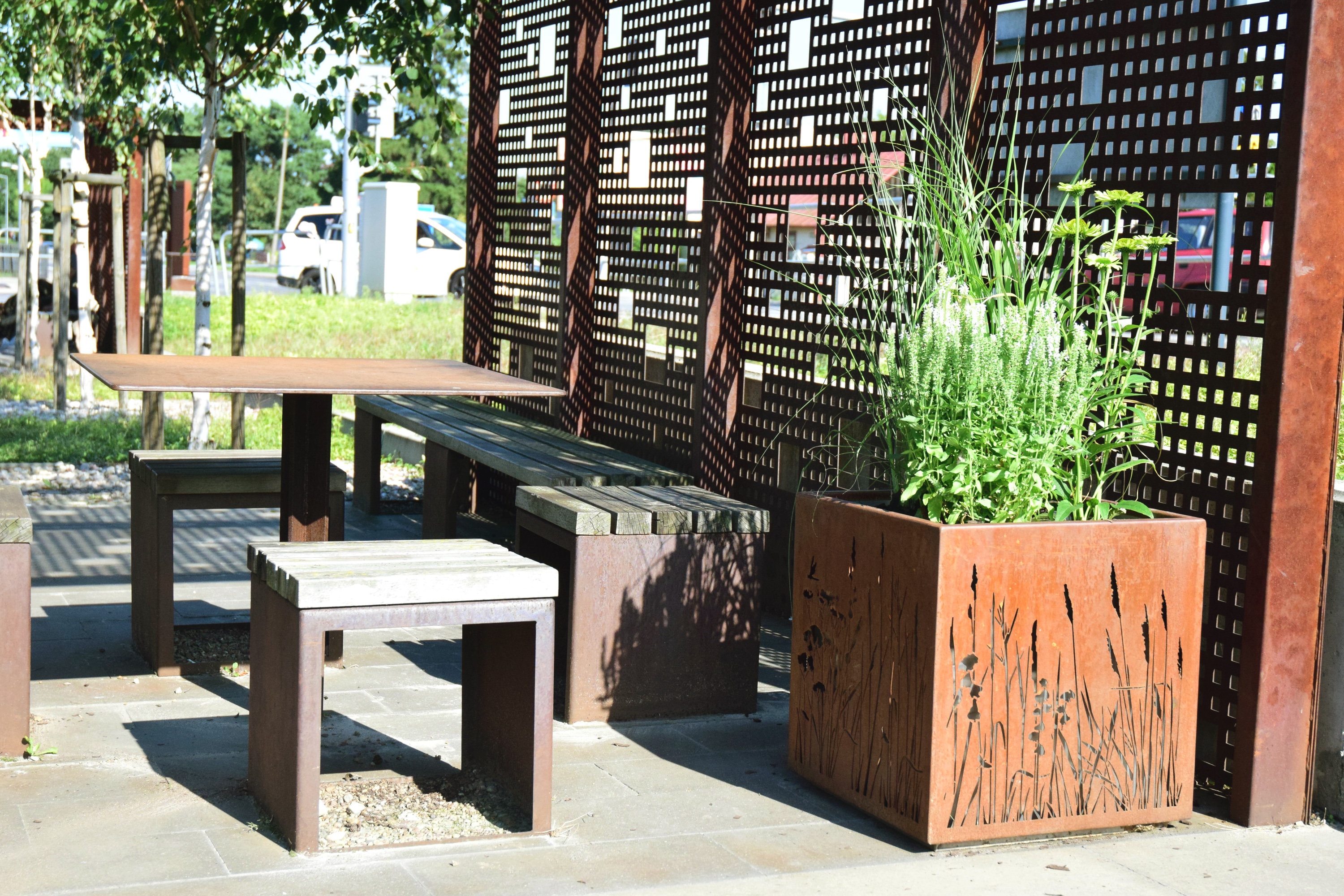 Corten Pot NATURE. Outdoor Handmade Furniture Custom Size. | Etsy