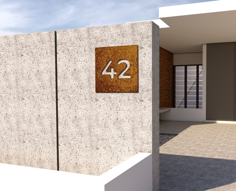 Metal House Sign Custom. Square Sign Corten. House Number - Etsy