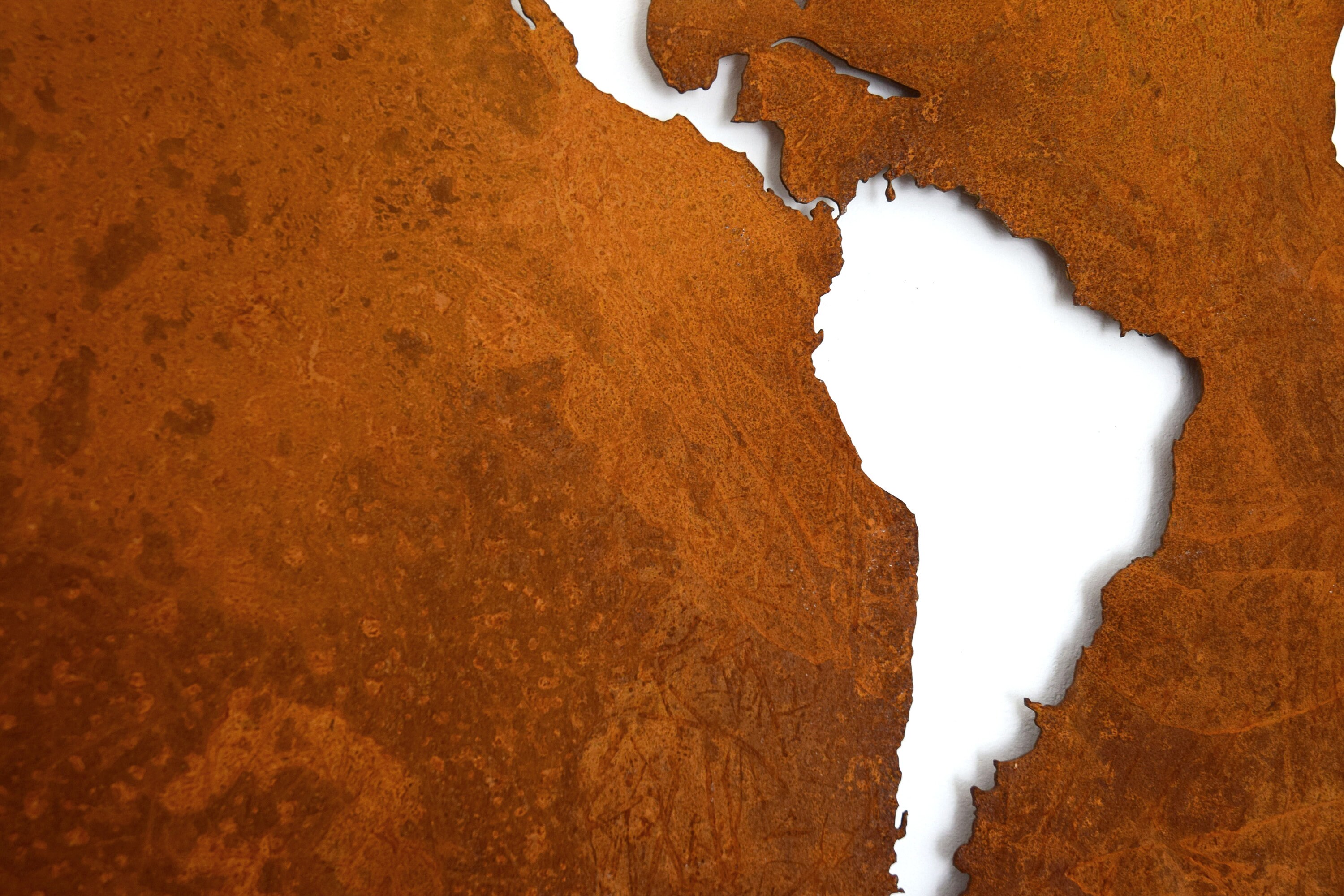 Metal World Map. 200x106cm Corten Steel. Large Metal Wall - Etsy