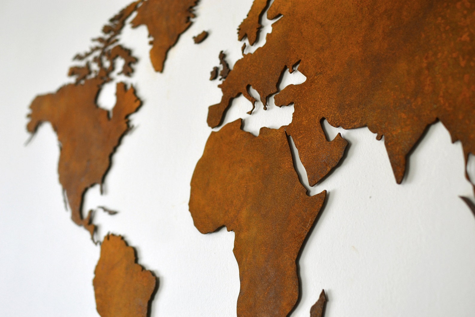 Magnetic Metal World Map. Rusted Steel Map. Industrial World - Etsy