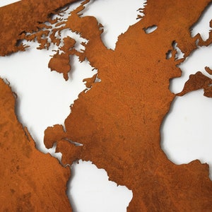 Metal World Map. 200x106cm Corten Steel. Large Metal Wall - Etsy