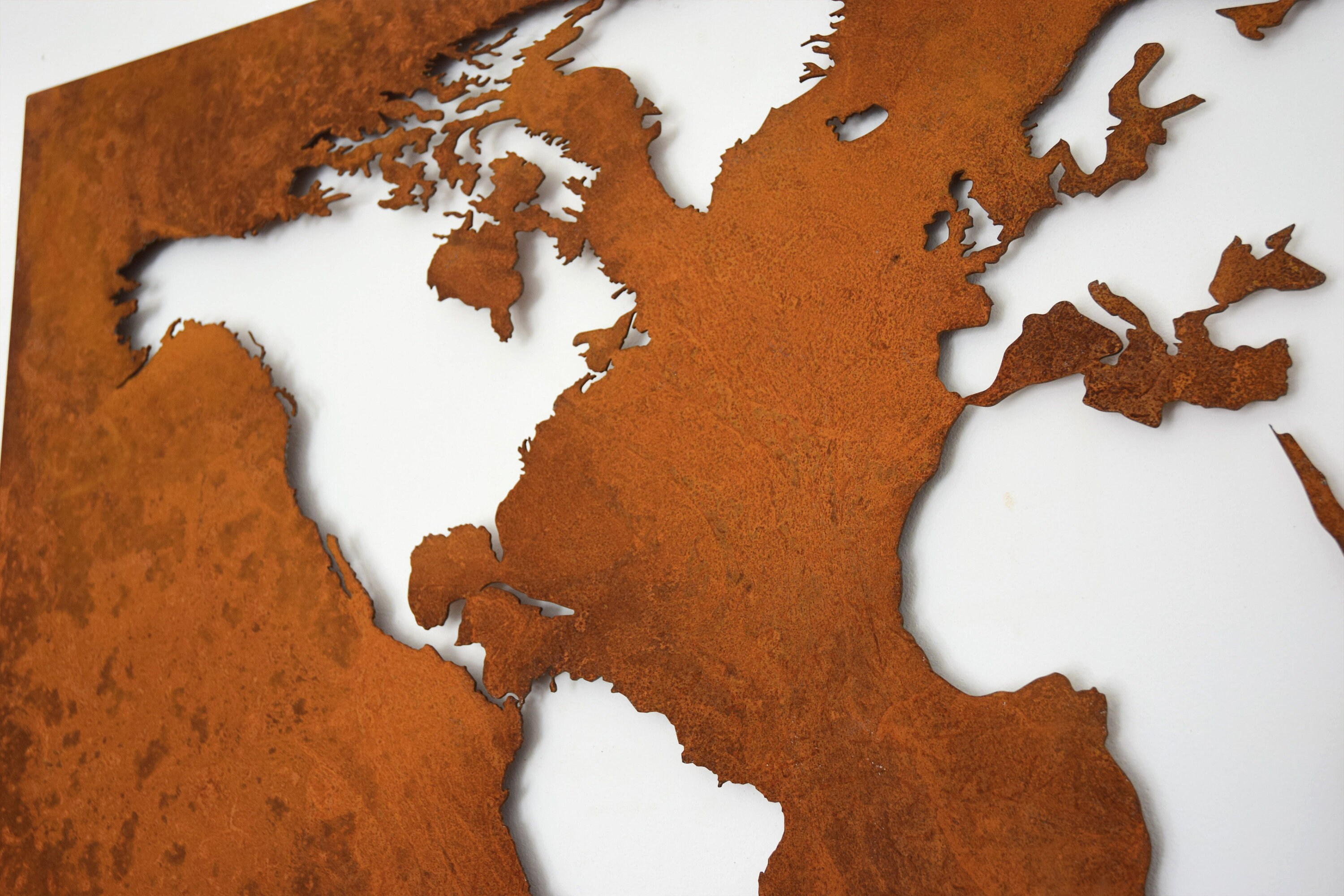 Metal World Map. 200x106cm Corten Steel. Large Metal Wall - Etsy