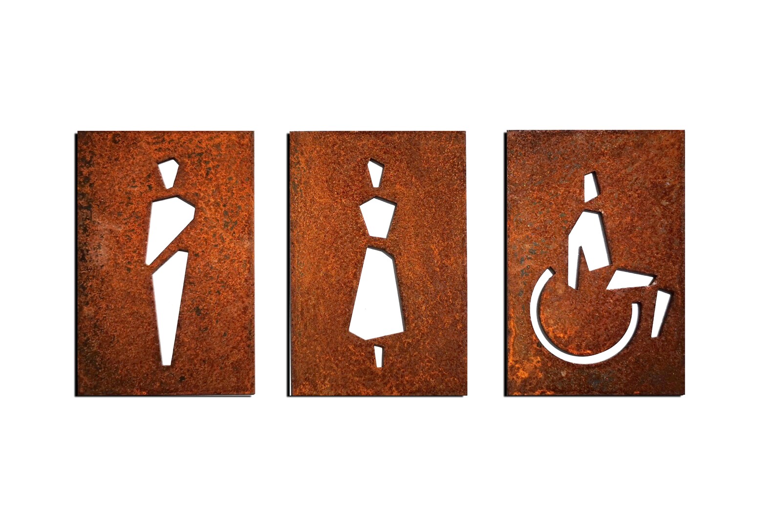 Toilet Metal Signs. WC Symbols Corten. Industrial Toilet Sign. Rusty ...