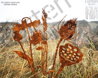 Rustic Rusty Metal Fern Leaf Sculpture Art Flower Garden - Etsy