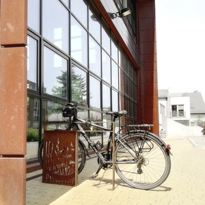 Steel Bicycle Stand. NATURE VELO. Corten Steel. Decorative Bicycle Rack ...